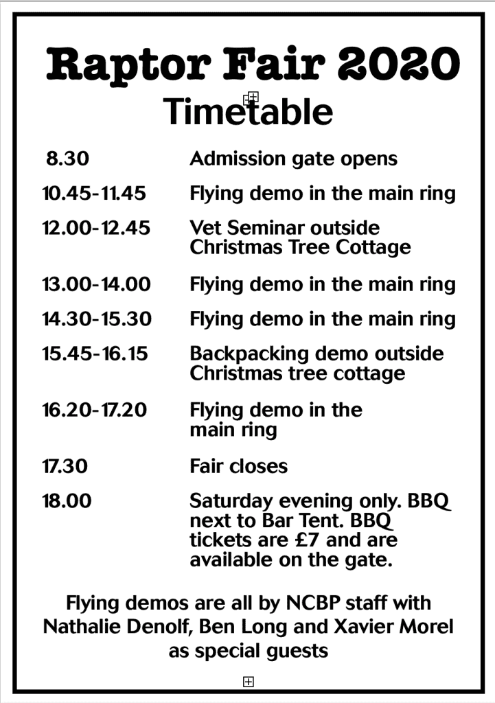 What to see - Raptor Fair 2021